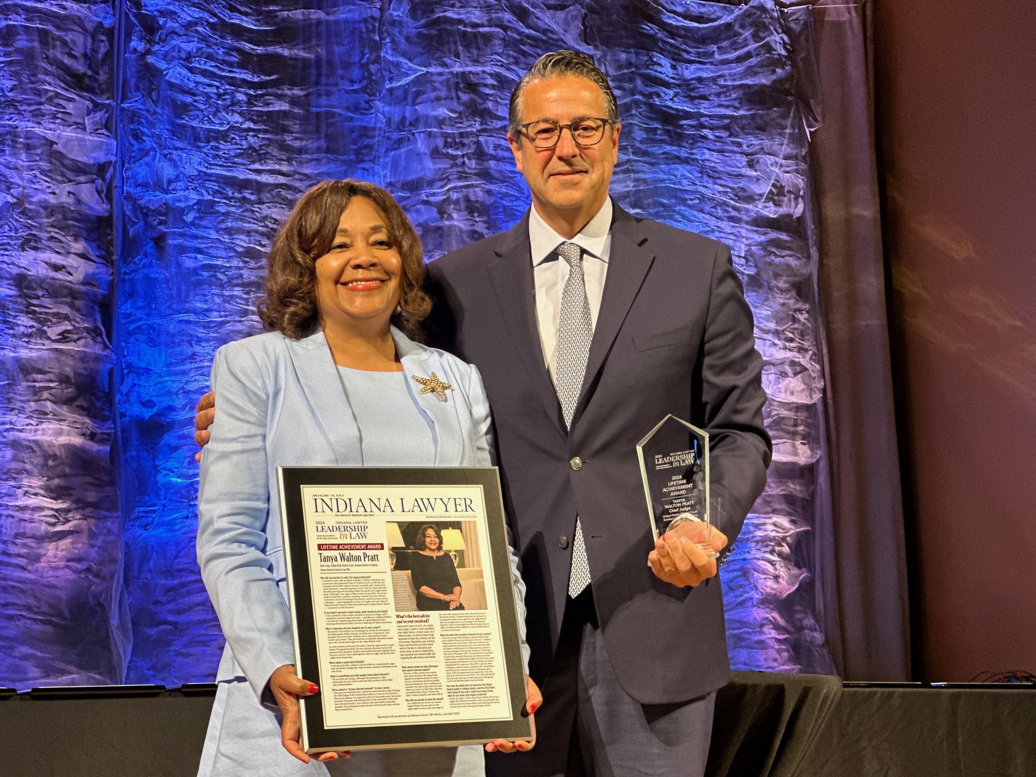 Chief Judge Pratt, Indiana Lawyer's Lifetime Achievement Award winner ...
