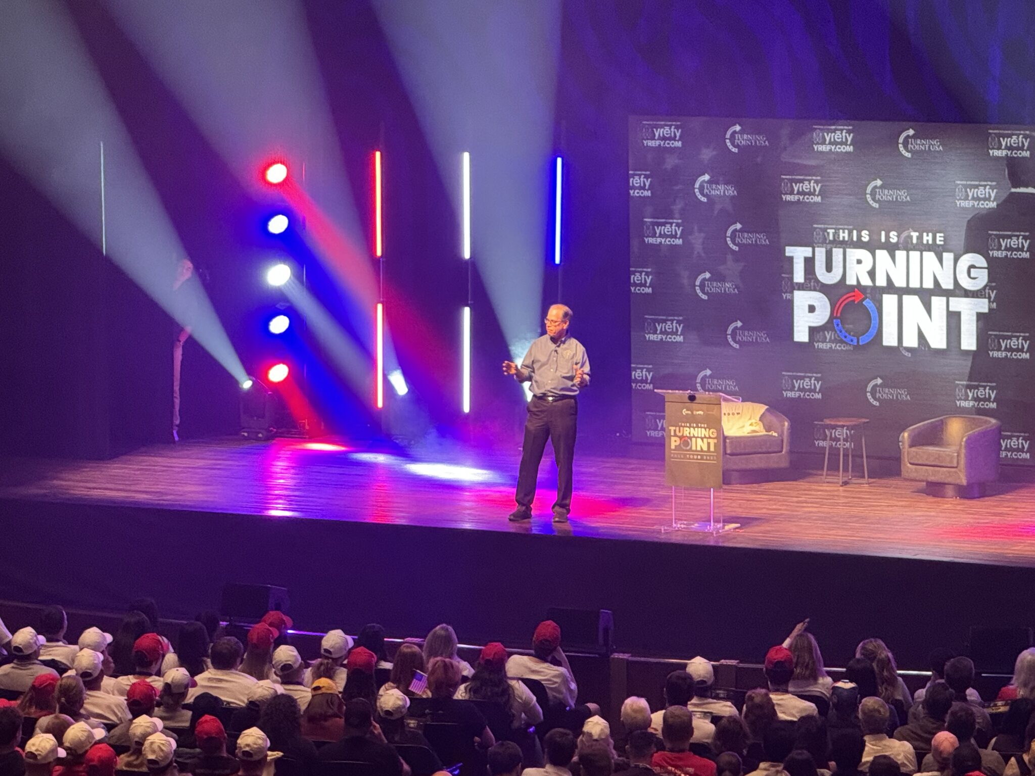 Gov. Mike Braun rallies students at packed Turning Point USA event at IU - The Indiana Lawyer